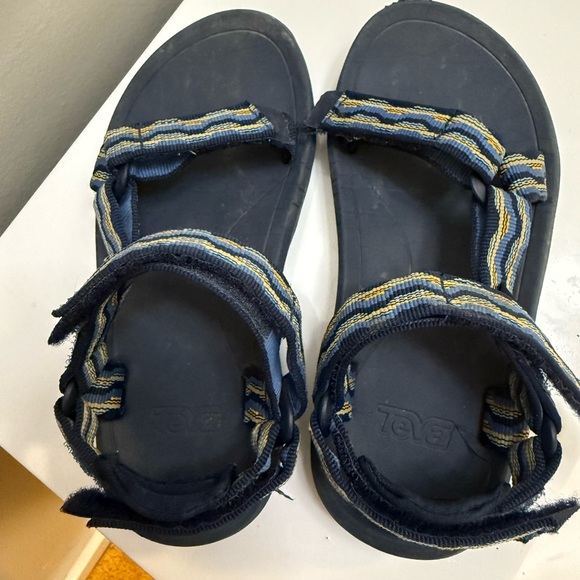 Teva | Shoes | Teva Blue And Yellow Sandals With Cushioned Sole | Poshmark